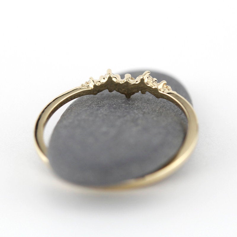 Engagement ring, gold ring, sideways ring, ring for her, gift for her ...