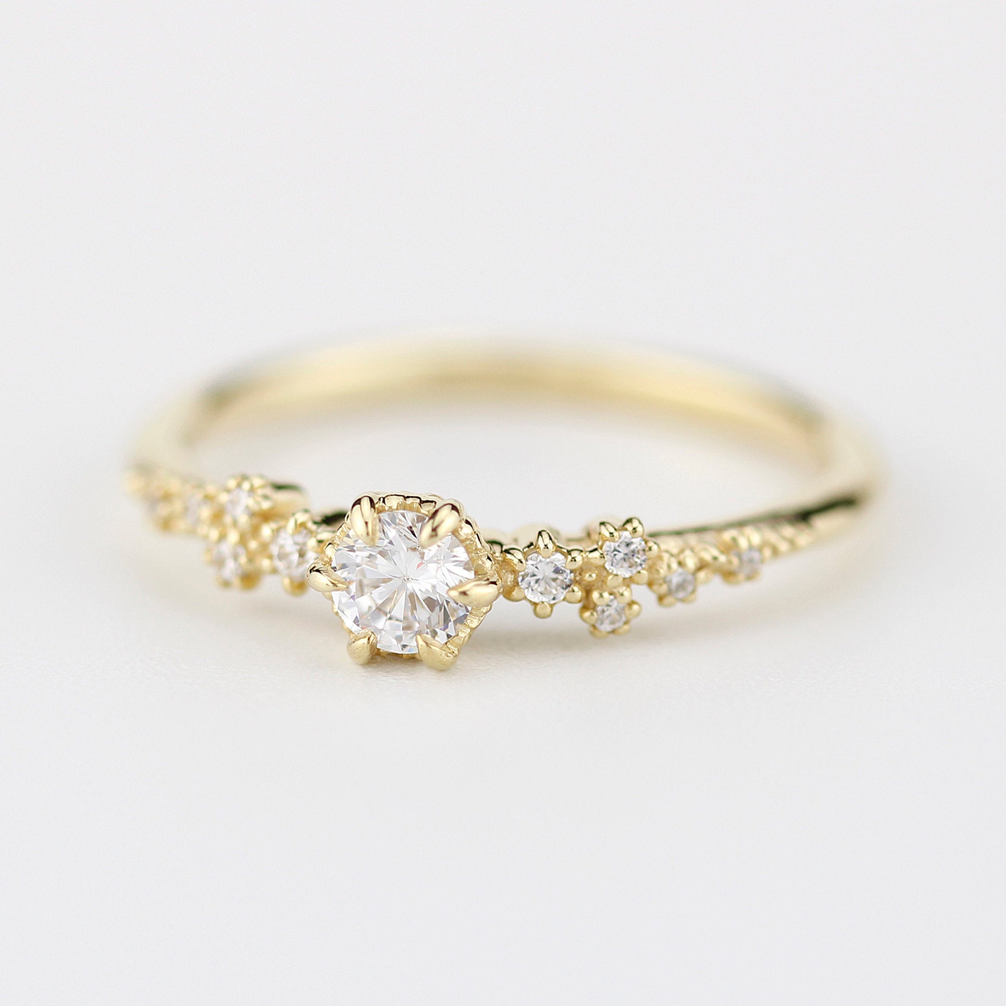 minimalist engagement ring diamond simple unique | barnacle engagement ...